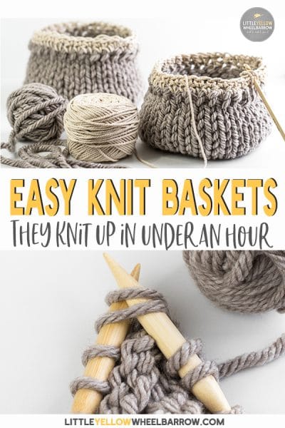 Free DIY Basket Pattern you can Knit up in a Flash - Little Yellow ...