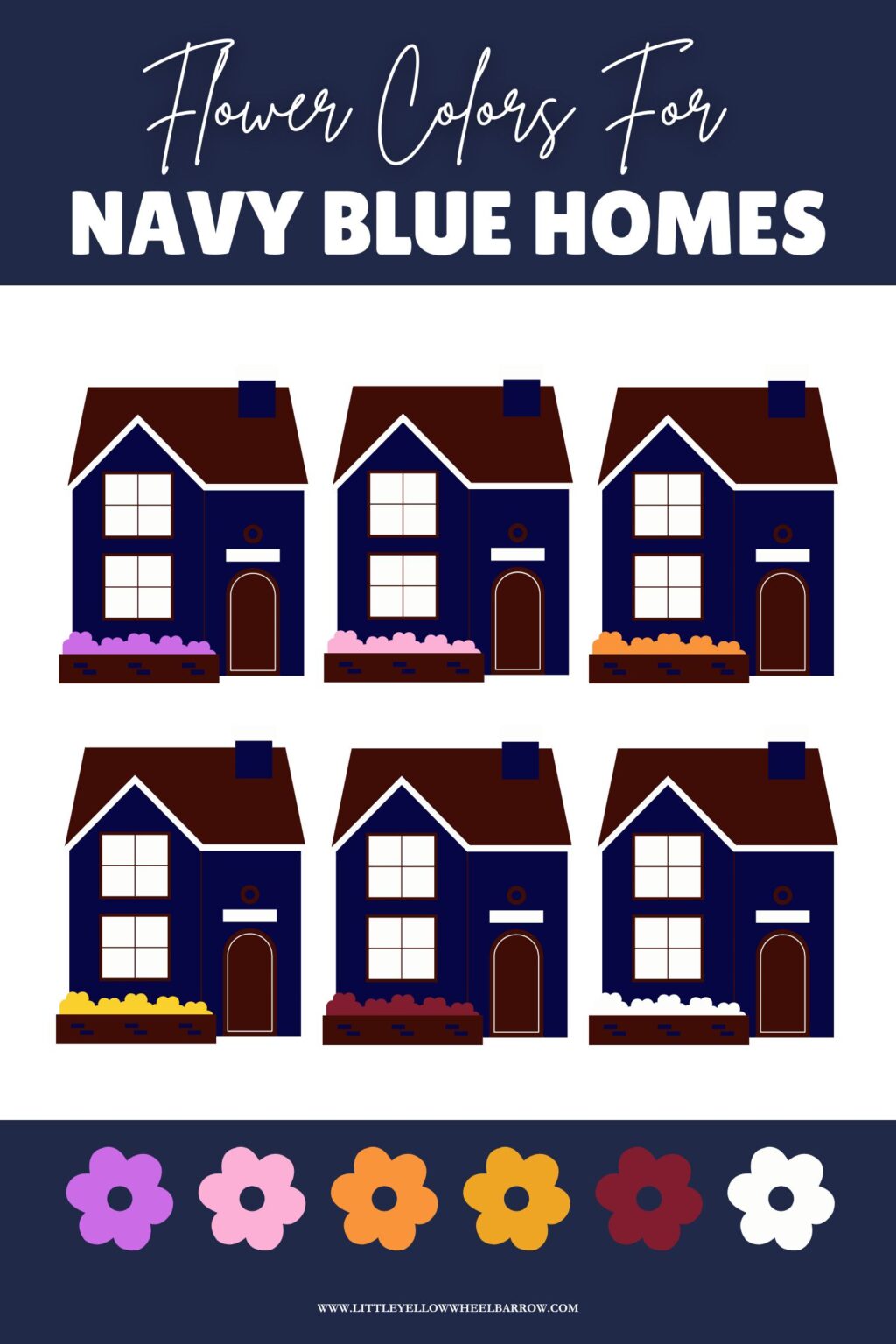 The Best Flowers for Navy Blue Houses - By Style and Climate